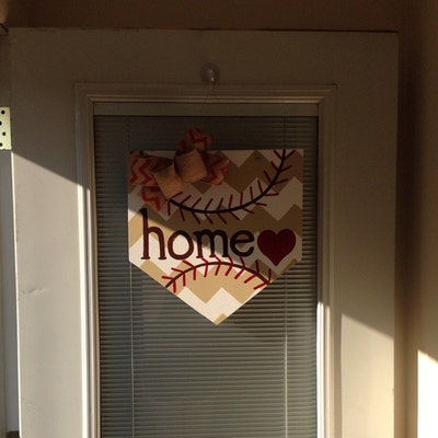 Baseball Home Plate Door Hanger, Home Door Hanger, Welcome Sign, Door ...