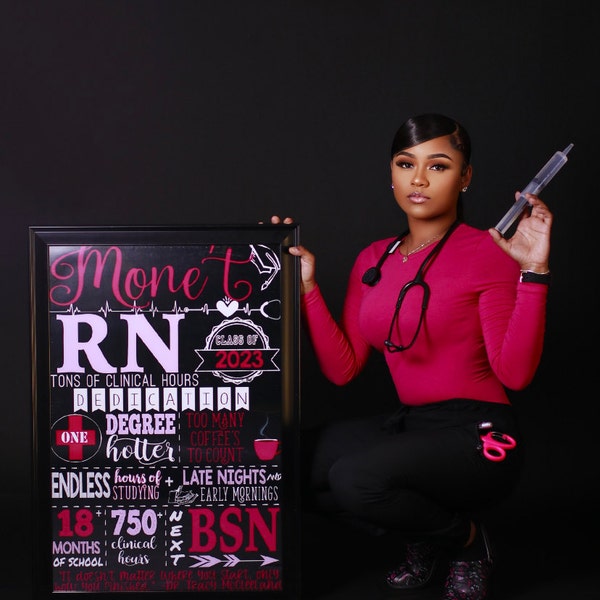 RN Sign for Nursing Student Gifts and Graduation Decor, Nurse Graduate ...