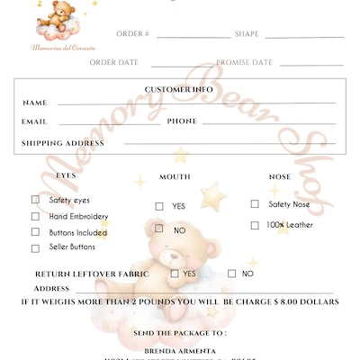 Decal Order Form I Editable Canva Template Vinyl Crafters Order Forms ...