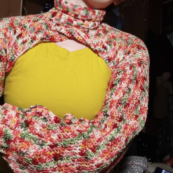 Crochet Pattern - Turtle Dove Half Sweater Ultra Super Crop Arm Sweater ...