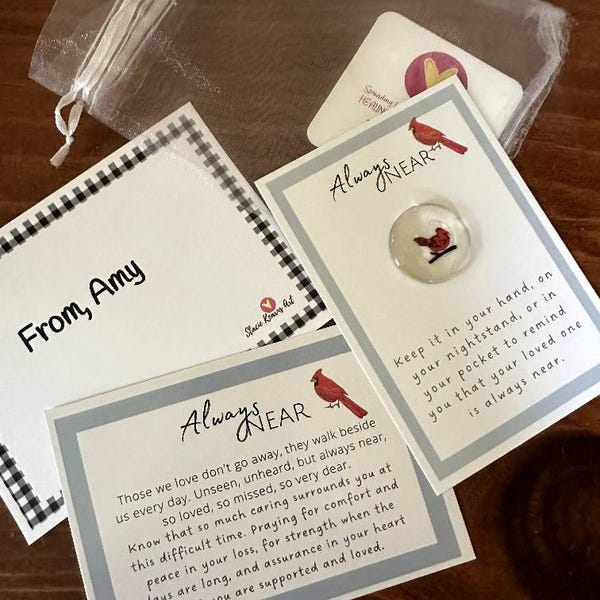 Cardinal Always Near Glass Gem - Pocket Token, Angelversary ...
