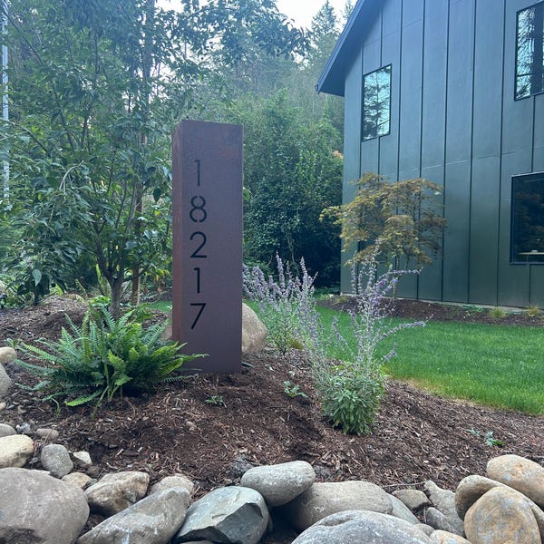 Modern Address Sign Mid Century Modern House Numbers Metal Address Sign ...