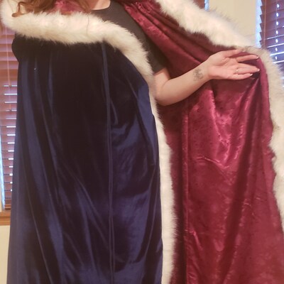 Fleece Lined Custom Fantasy Cloak With Extra Large Hood Santa Cape ...