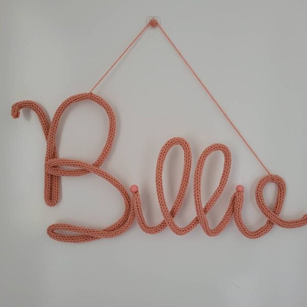 Personalised Knitted Wire Words Cord Names Wall Decor Wall Signs With ...