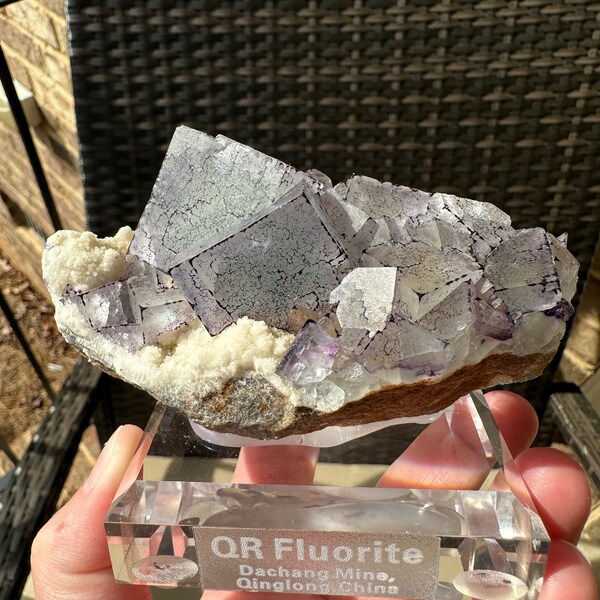 Fluorite With Bismuthinite Inclusion / Cubic Formation With Purple ...