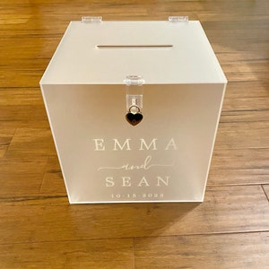 Personalized Name Card Box Wedding Acrylic Card Box With Lock - Etsy