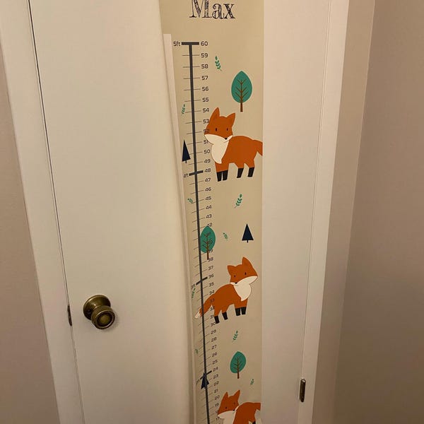 Personalized Growth Chart, Height Chart, Kids Growth Chart, Cute Growth ...