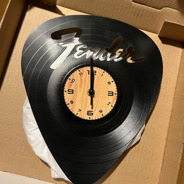 GUITAR PICK Fender Strat Vinyl Record Clock - Etsy