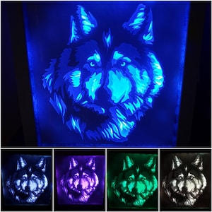 Wolf Paper Cut Light Box Template, Shadow Box, 3D Papercut Lightbox Svg ...