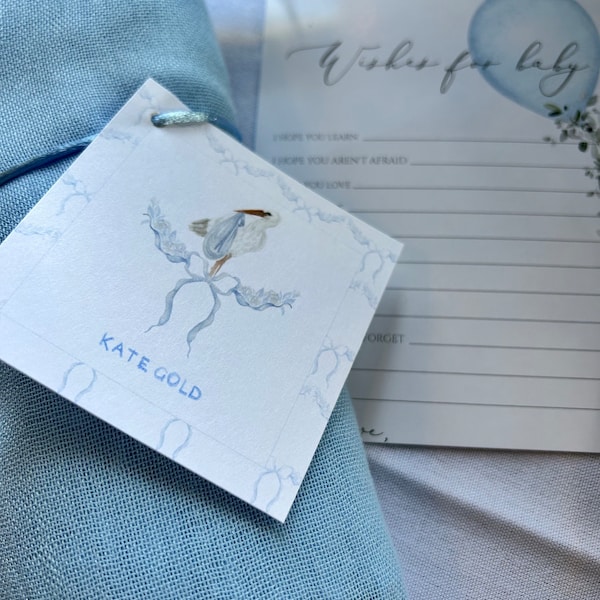 Blue Stork Gift Tag - Baby Boy Maternity/baby Nurse Thank You Gift ...