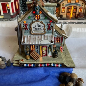 Vintage Ceramic Mold Village Scene Lighted Blue Sparkly 16 - Etsy