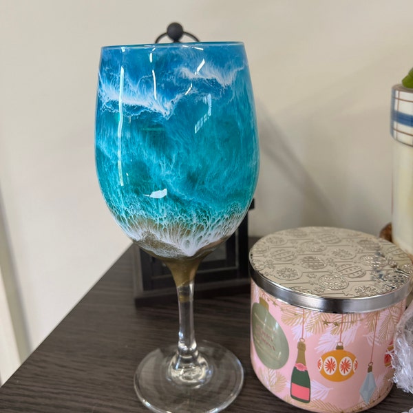 Beach Glassware, Beach Wine Glasses, Beach Drinkware, Beach Lover Gift ...