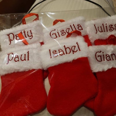 Personalized Mini Christmas Stockings, Plush Traditional Mini Stocking ...