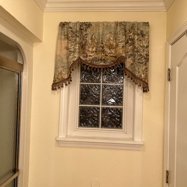 Heritage House Windsong Ivory or Parchment window Valance Lined Corded ...