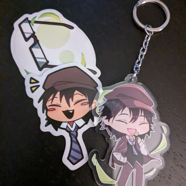 BSD Acrylic Keychains || Ranpo Poe Mushitarou || Perfect Crime Trio - Etsy