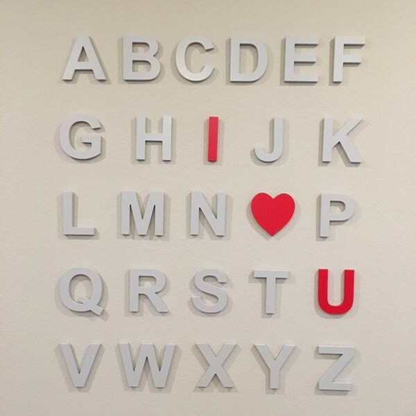 Nursery Wall Letters - Wooden Alphabet Set - Alphabet Wall Letters ...