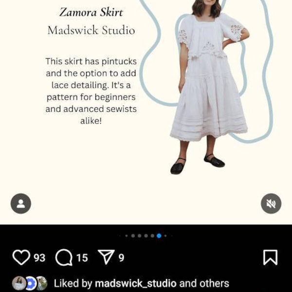 PDF Sewing Pattern - Midi Skirt - Pin Tucks - Beginner Friendly - Size ...