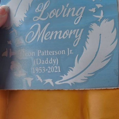 In Loving Memory Vinyl Decal, Customized Name and Date Sticker, Tribute ...