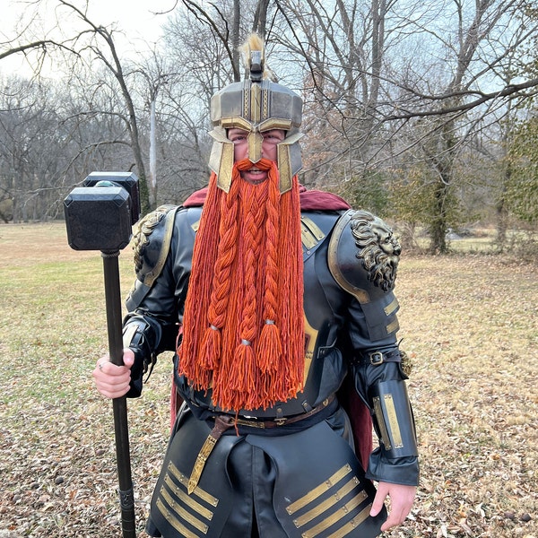 Viking, Dwarf, Wizard, Warrior Costume Yarn Beard for Larp, Dnd ...