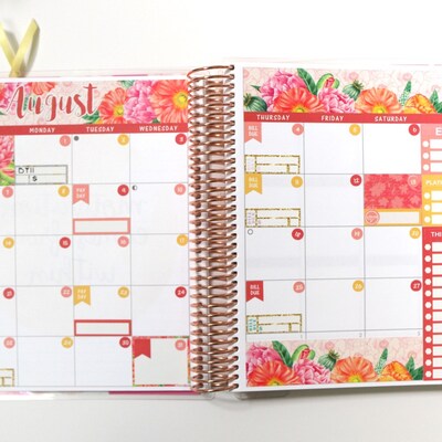 August Monthly Kit, August Monthly Stickers, August Planner Stickers ...