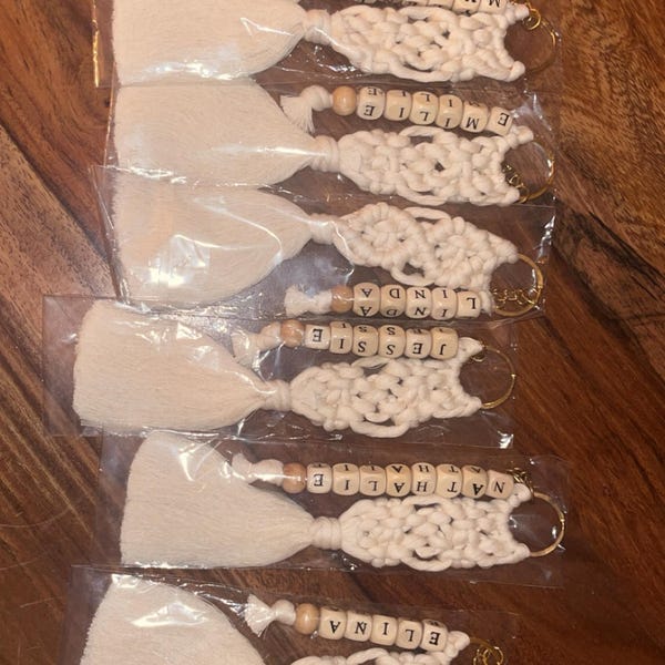 Custom Macrame Keychain, Personalized Macrame Keychain, Macrame Keychain With Tassel, Handmade ...