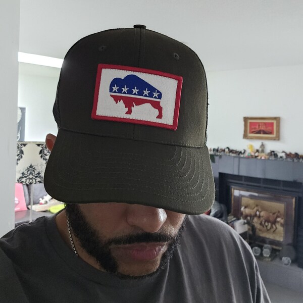 American Bison Custom Ball Cap | Purple Mesh Back Snapback | Made in ...