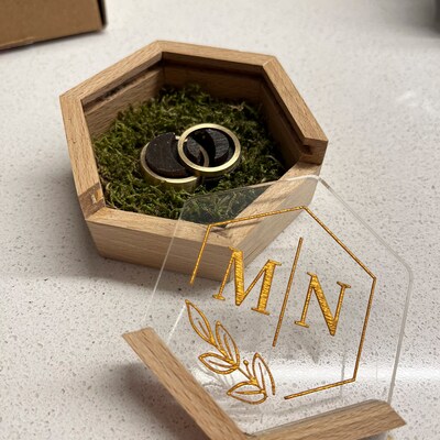 Proposal Engagement Wedding Ring Box With Gold or Silver - Etsy