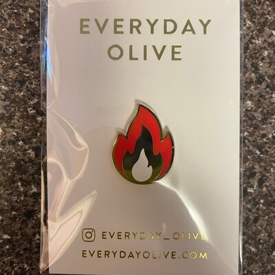 Flame Enamel Lapel Pin // Gold / Lit / Fire / Flame Emoji / - Etsy