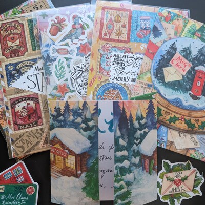 Mini Vintage Style Airmail Sticker Labels 2 Sheet Sticker Set ...