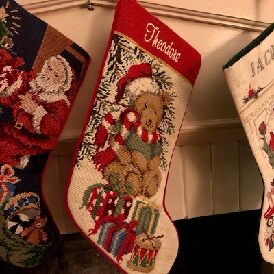 Personalized Needlepoint Christmas Stockings, Monogrammed Family ...