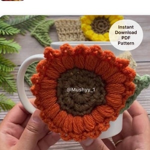 Crochet Flower Mug Cozy Instant Download PDF Pattern - Etsy