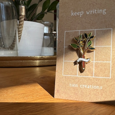 Writer Tree Branch Pencil Hard Enamel Pin 1.25 - Etsy