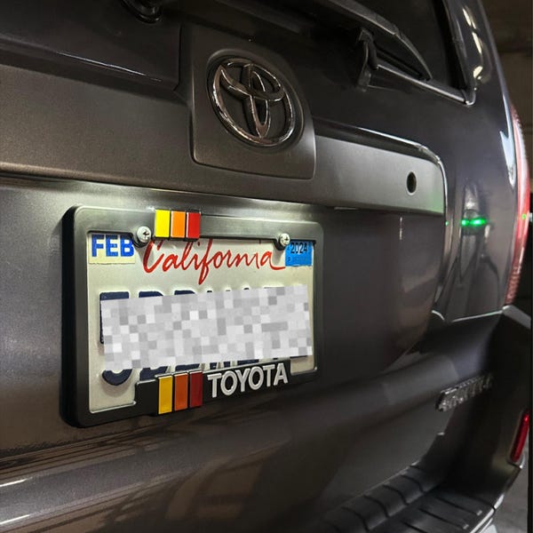 Vintage-toyota-retro-style-license-plate-frame-trd-offroad-tacoma-fj ...