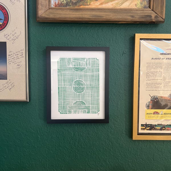 Linoleum Block Print - Sunrise on the Mountains - Minimal Black 8x10 ...