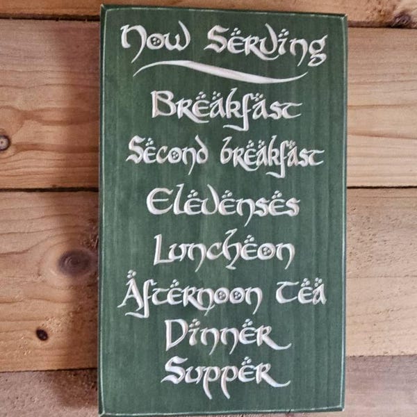 Scratch and Dent Sale!! Hobbit Daily Meals Sign / Plaque Solid Wood ...