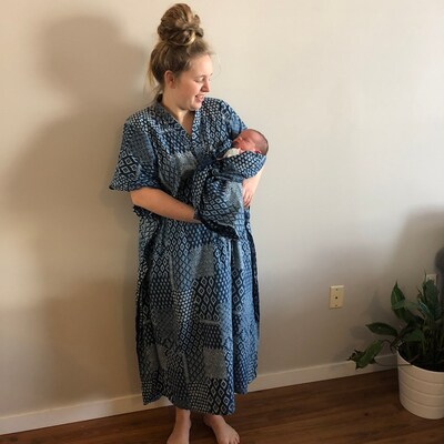 White Floral Birthing Gown, Labor and Delivery Gown, Maternity Hospital ...