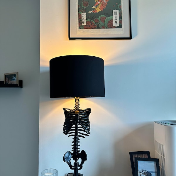 The Skeleton Table Lamp by the Blackened Teeth | Ribcage Lamp | Gothic ...