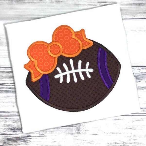 Football Bow Applique Design Embroidery Design Ball Design Sports ...