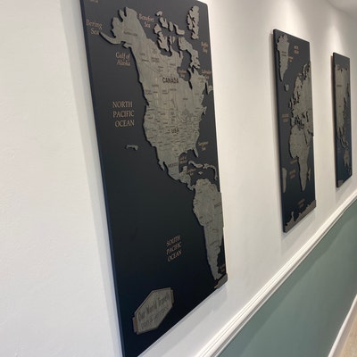 World Map Wall Art Push Pin Map Cork Board Wooden Travel Map - Etsy