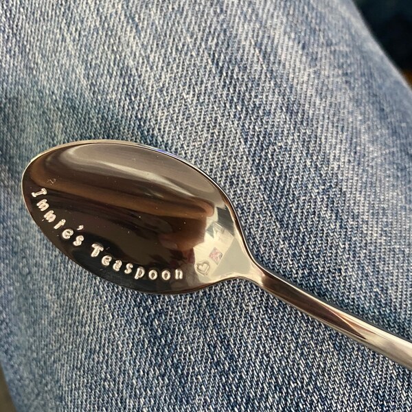 Hand Stamped Tea Spoon, Personalised, Stamped With Your Message, Your ...