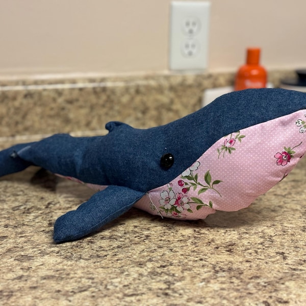 Denim Humpback Whale Sewing Pattern: Stuffed Animal Plushie (PDF ...