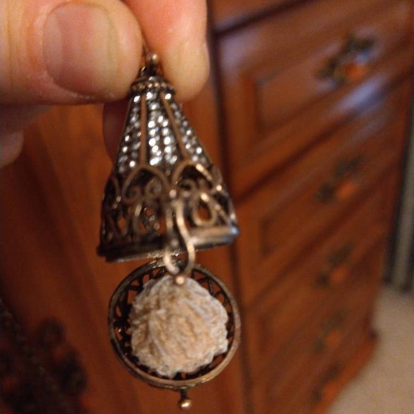 Steampunk Cage Locket With Clear Crystals Necklace on a 22" Antique ...