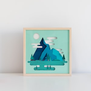 3D Desert Shadow Box, 3D Landscape Papercut, 3D Silhouette Layers, SVG ...