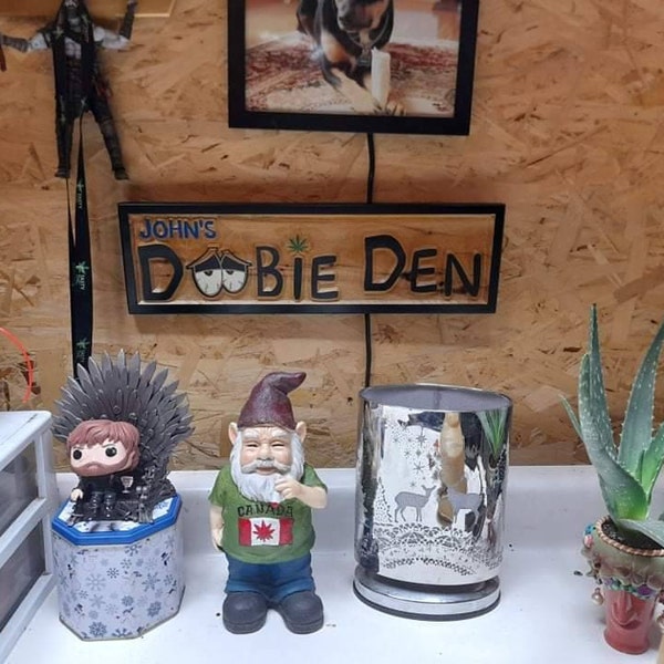 Personalized Doobie Den Sign Gift for Stoner / Unique Weed Smoker Man ...