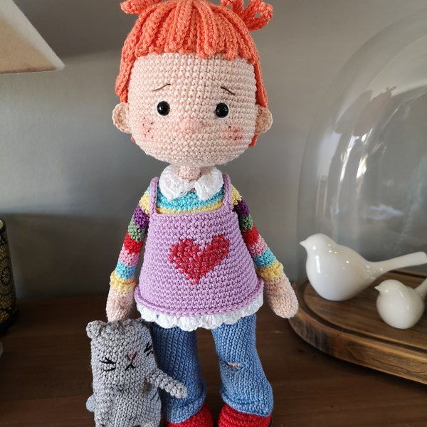 Crochet Pattern for Doll Sabrinka and Cat Smoky PDF English, Spanish ...