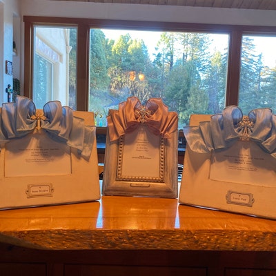 Picture Frame Jeweled Bow Personalize White Wedding Portrait - Etsy