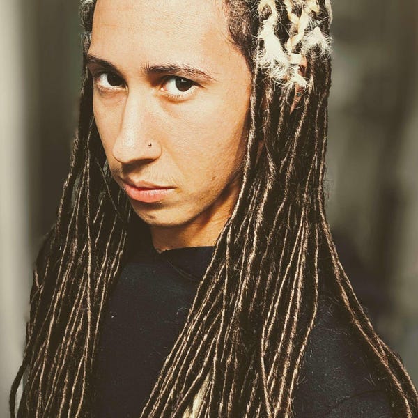 Extra Long Silver Platinum Blonde Synthetic Double-ended Dreadlocks ...