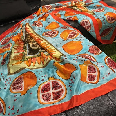 Creepy Spiders Hand Painted Silk Scarf. Halloween Decorated Scarf With ...