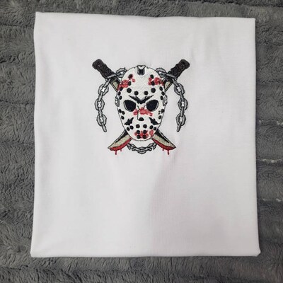 Halloween Horror Embroidery Designs, Retro Horror Bloody Knife Killer ...