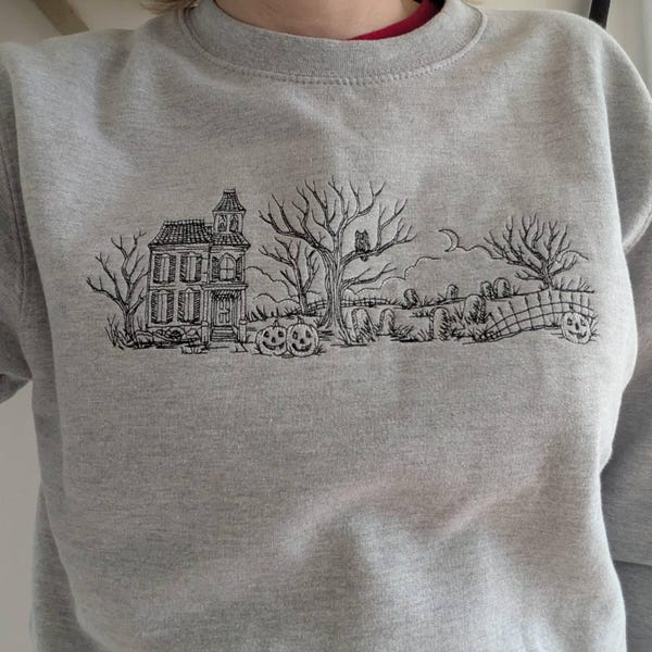 Nativity Scene Embroidered Sweatshirt, Jesus Mary Joseph Wise Men ...
